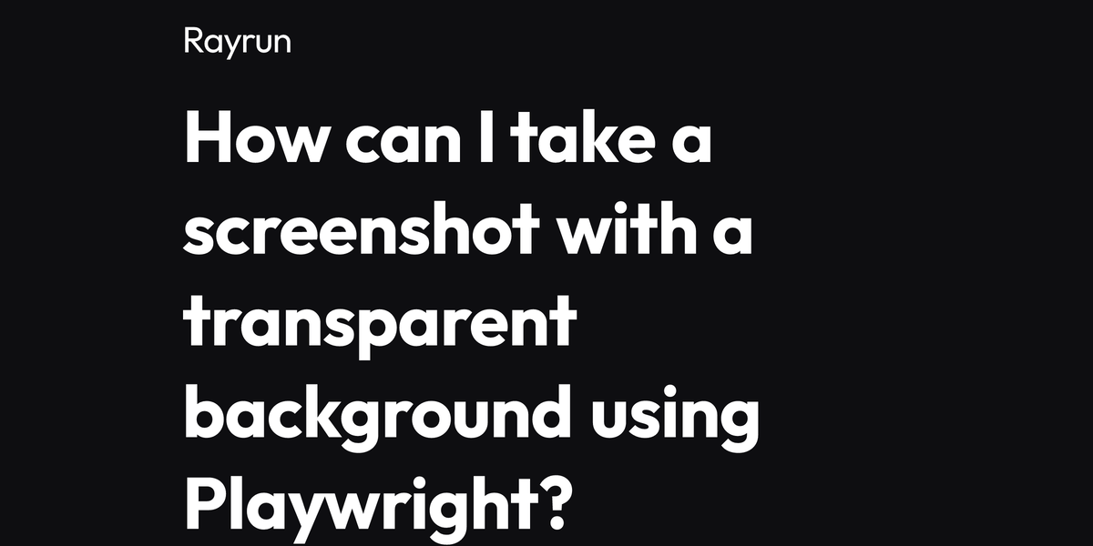 How can I take a screenshot with a transparent background using Playwright?
