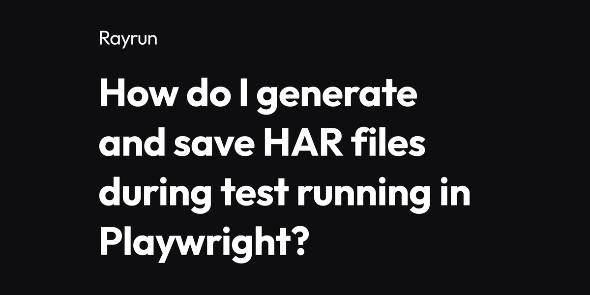 How do I generate and save HAR files during test running in Playwright?