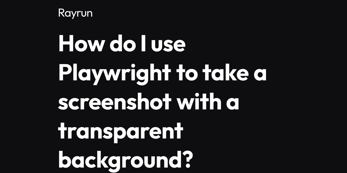How do I use Playwright to take a screenshot with a transparent background?
