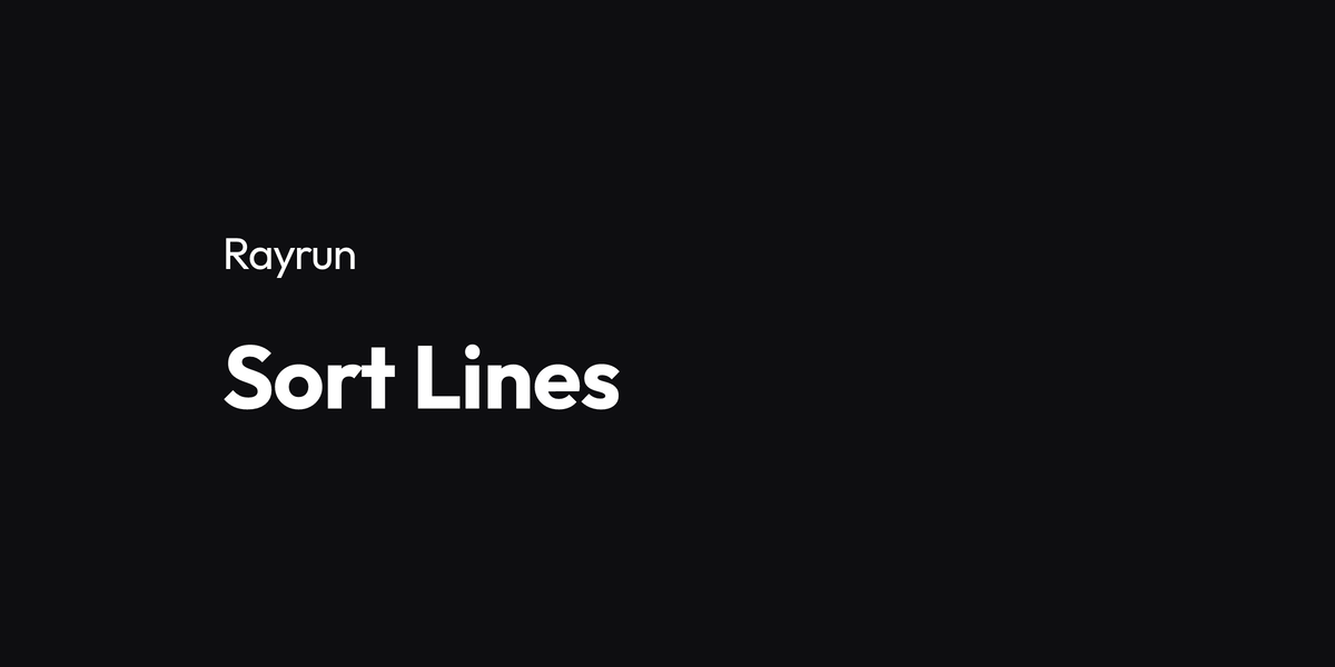 Sort Lines Sort Lines