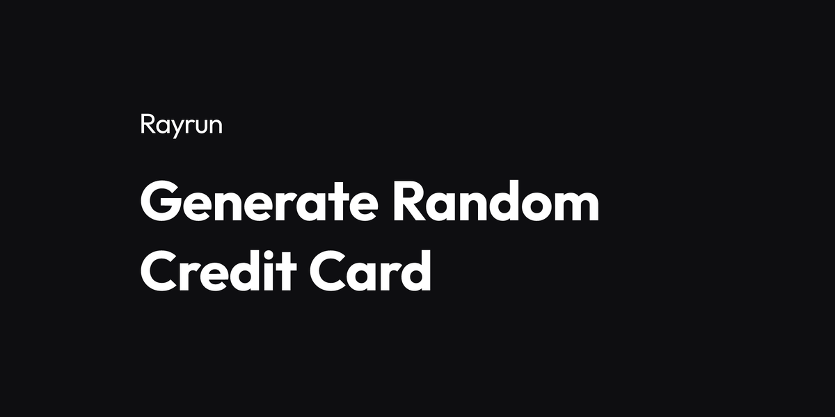 Generate Random Credit Card
