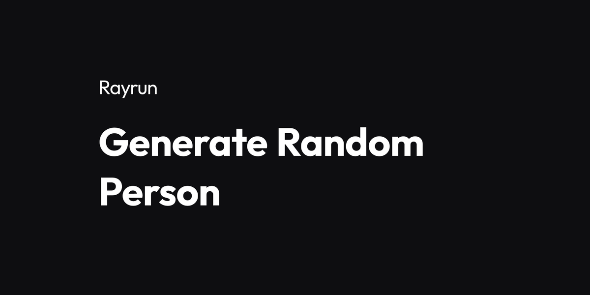 Generate Random Person